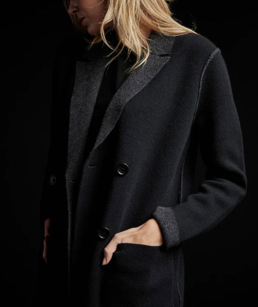 James Perse Montecito Sweater Jacket - Black/Anthracite | Garmentory
