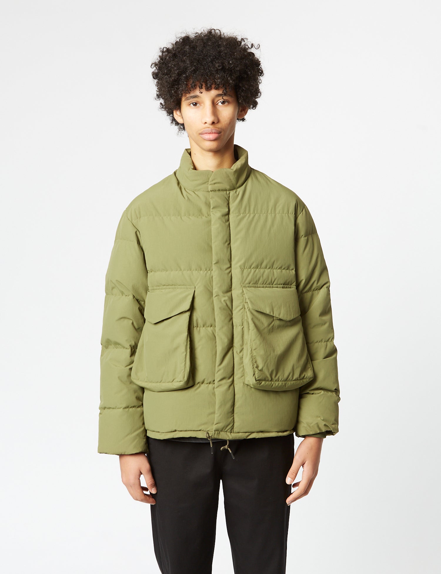 Snow Peak Recycled Down Jacket - Olive Green | Garmentory