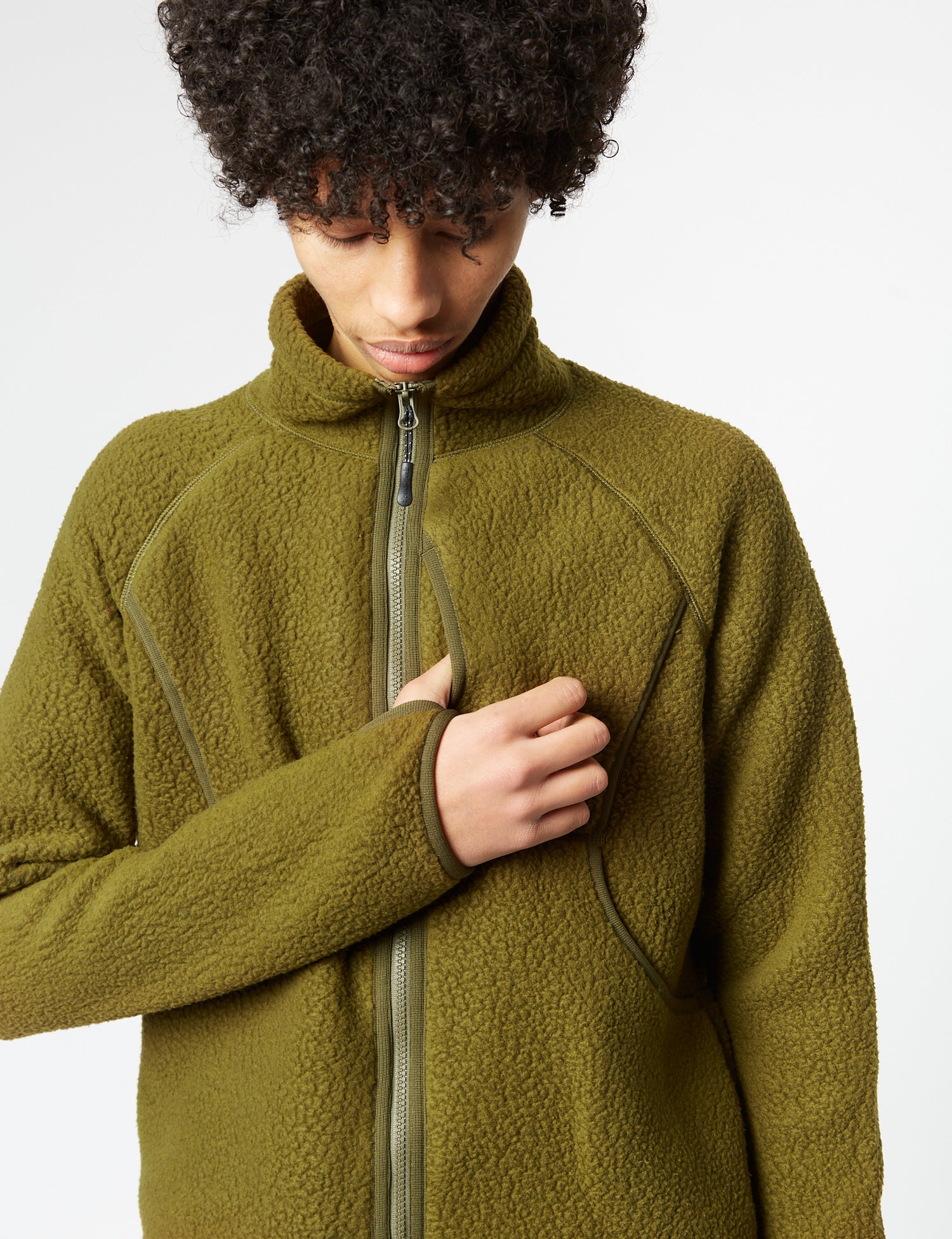 Snow Peak Thermal Boa Fleece Jacket - Olive Green | Garmentory