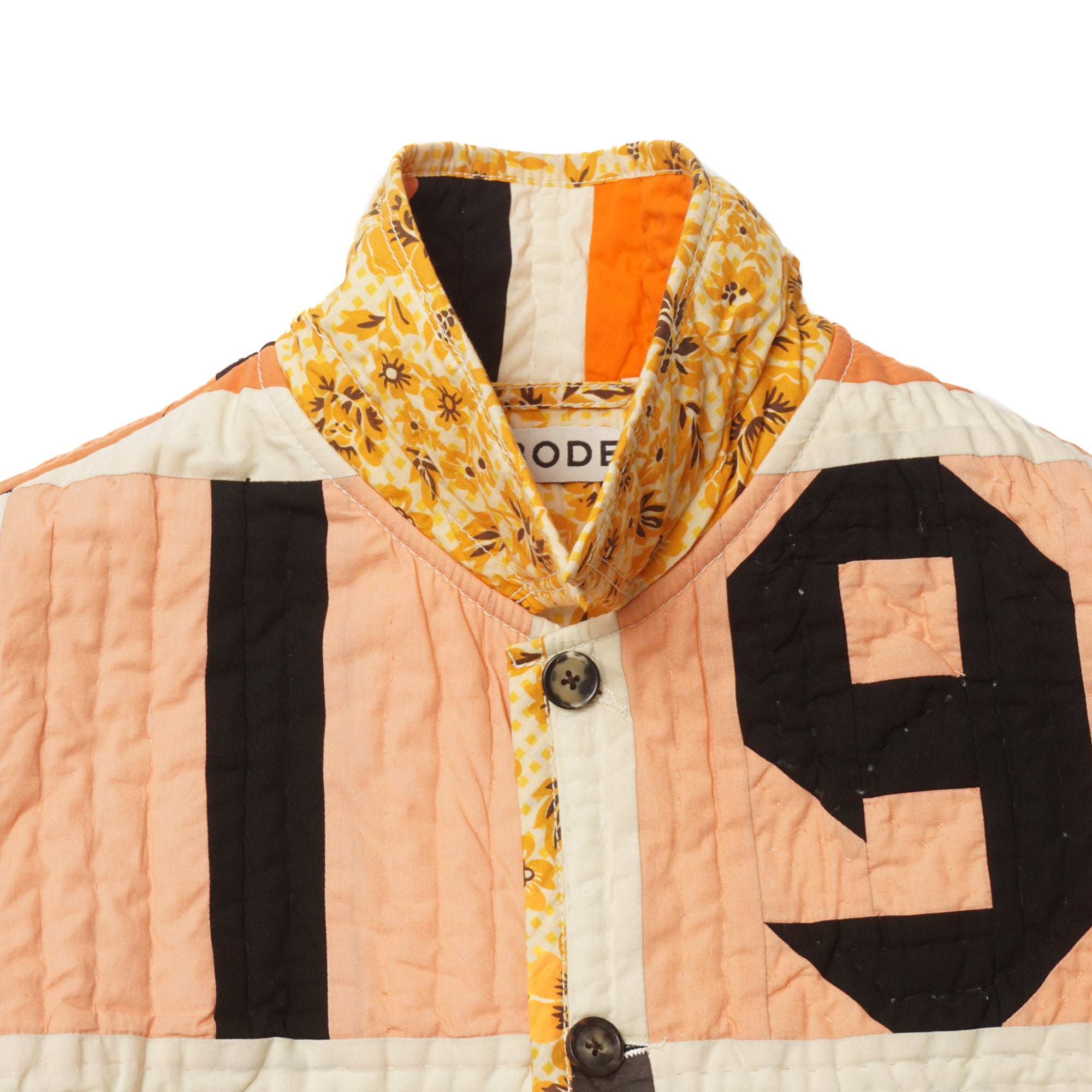 Bode Letter Block Quilt Jacket - Orange Multi | Garmentory