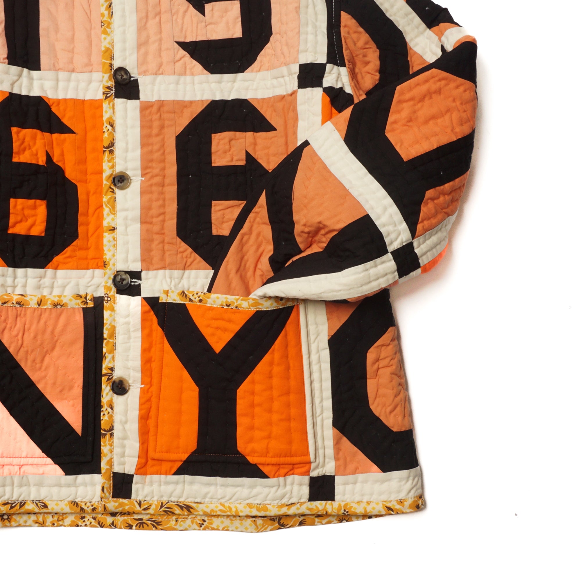 Bode Letter Block Quilt Jacket - Orange Multi | Garmentory