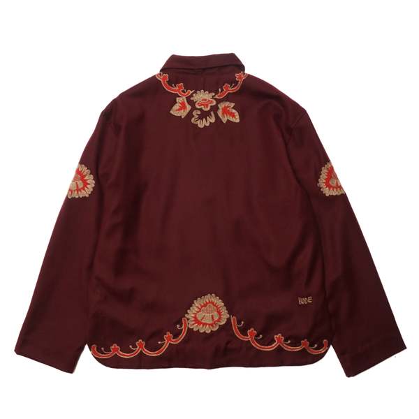 Bode Rococo Overshirt - Maroon Multi | Garmentory