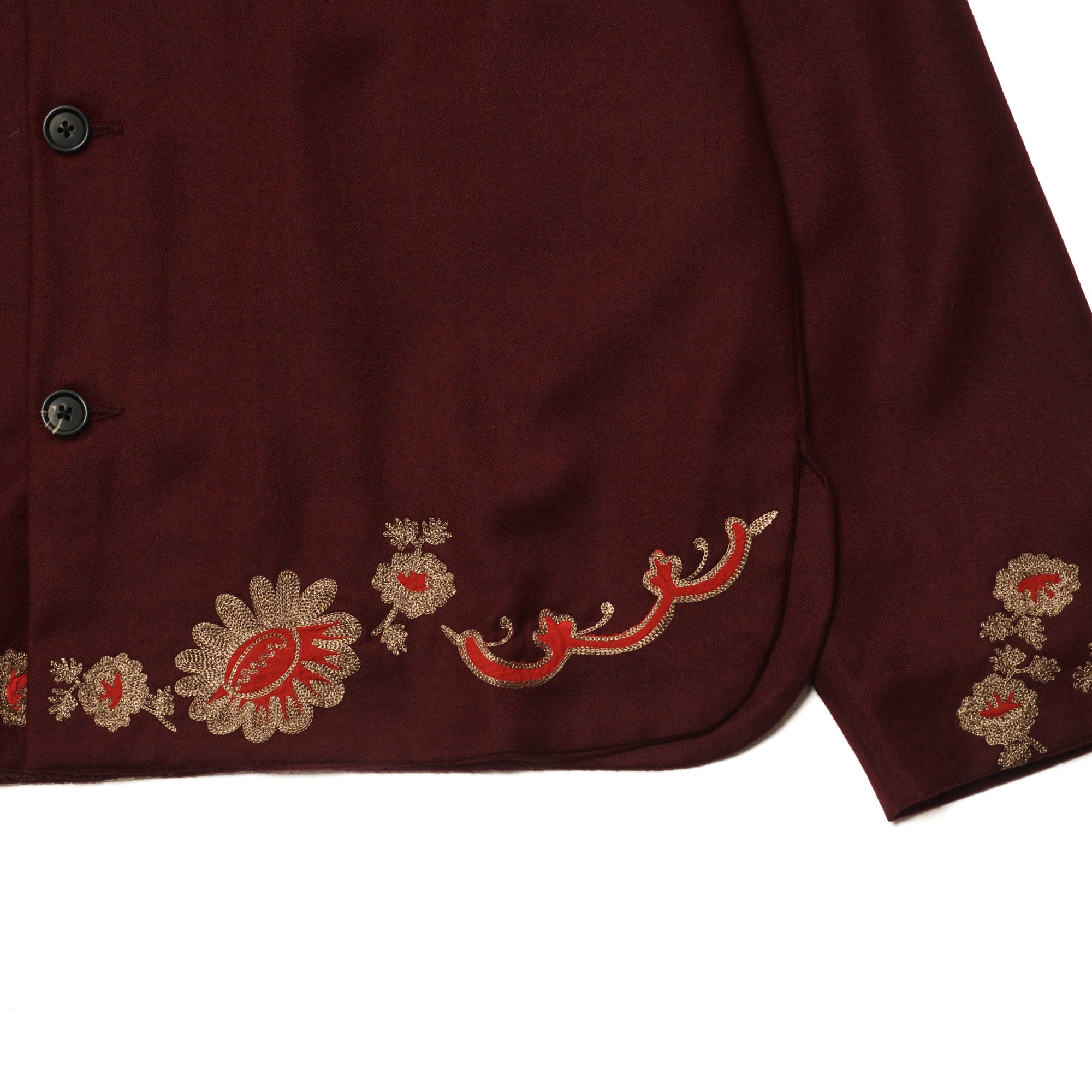 Bode Rococo Overshirt - Maroon Multi | Garmentory