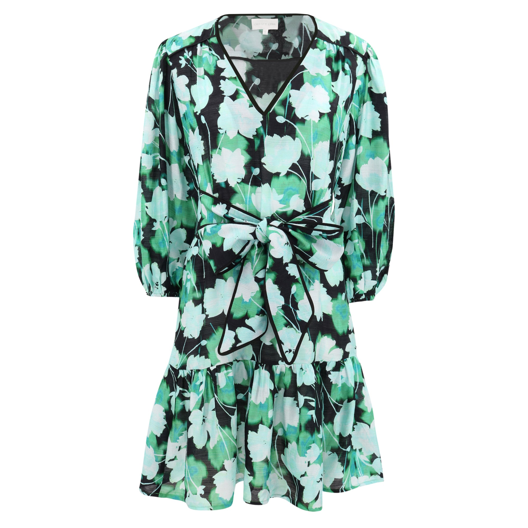 CHRISTY LYNN Adelaide Dress - Mint Shadow Flower | Garmentory