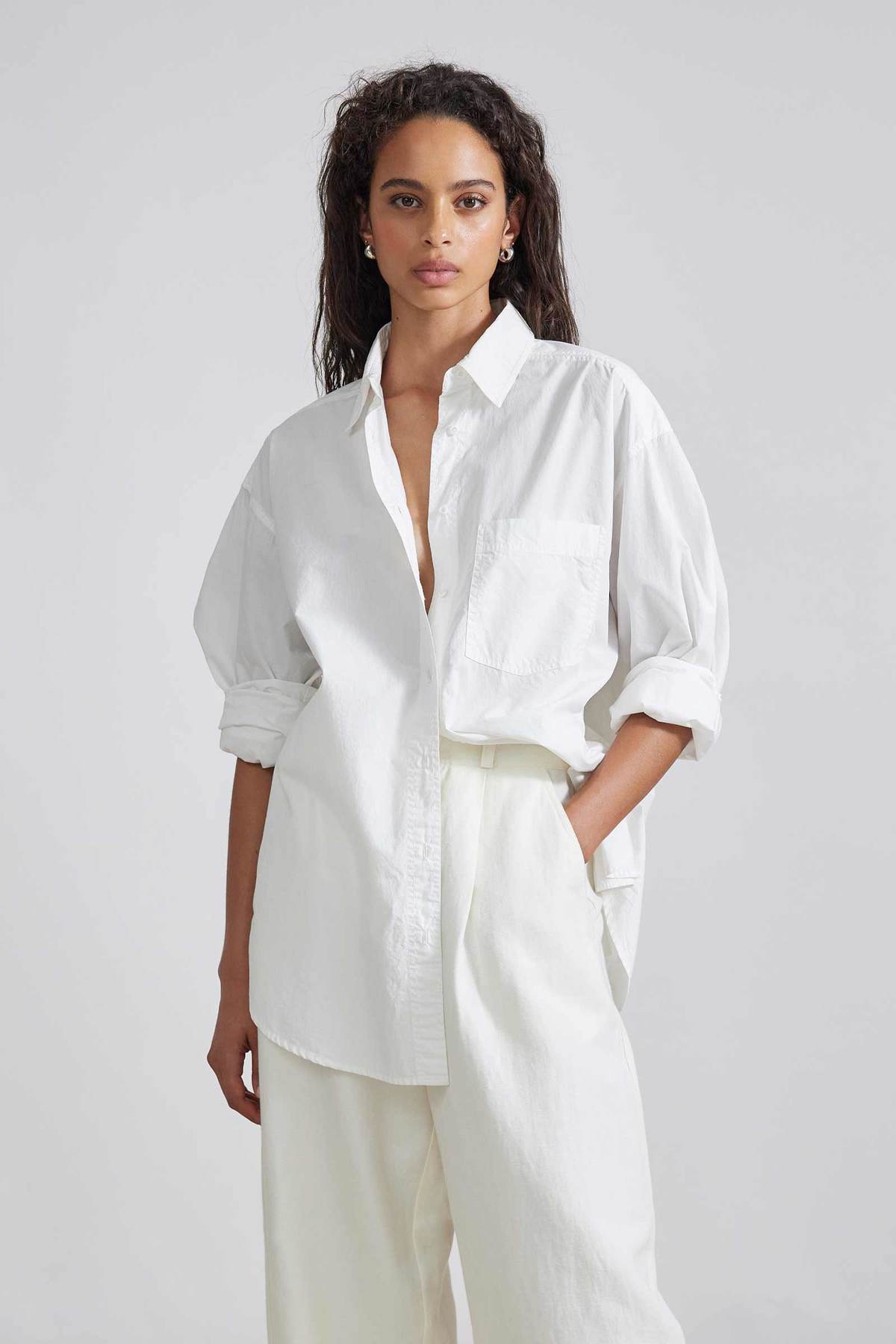 Apiece Apart Oversized Button Down - Cream | Garmentory