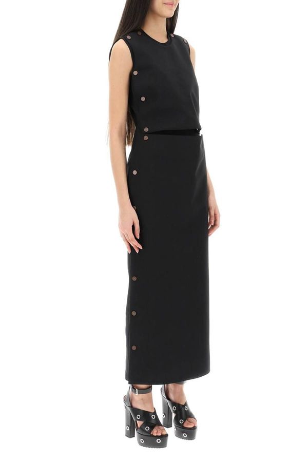 Y/project dual material maxi dress with snap panels - Black | Garmentory