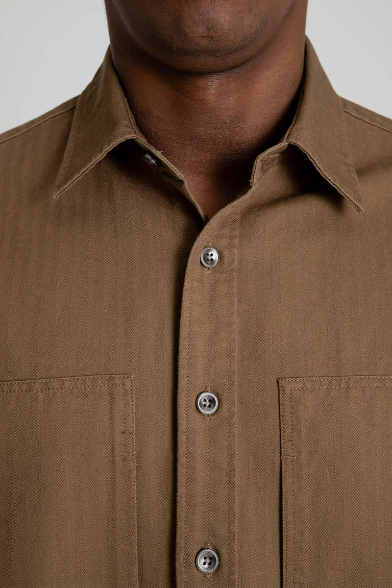 FRIZMWORKS HBT Carpenter Pocket Work Shirt - Mocha | Garmentory