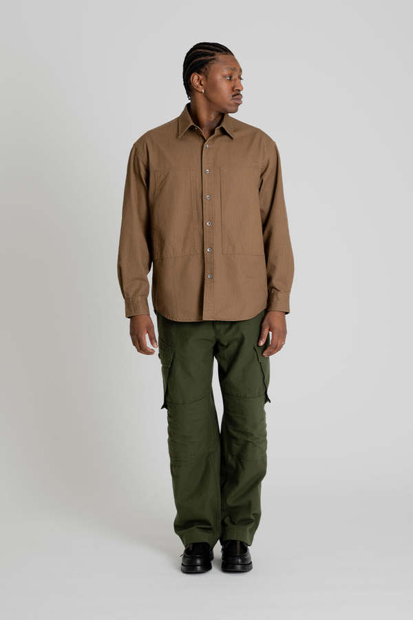 FRIZMWORKS HBT Carpenter Pocket Work Shirt - Mocha | Garmentory