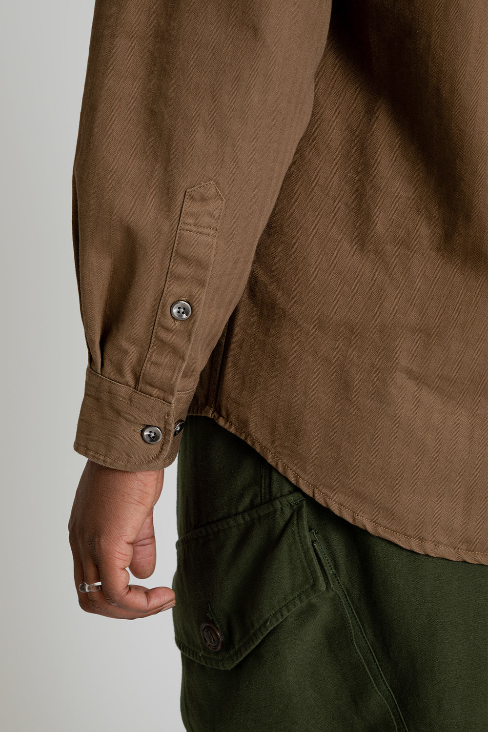 FRIZMWORKS HBT Carpenter Pocket Work Shirt - Mocha | Garmentory