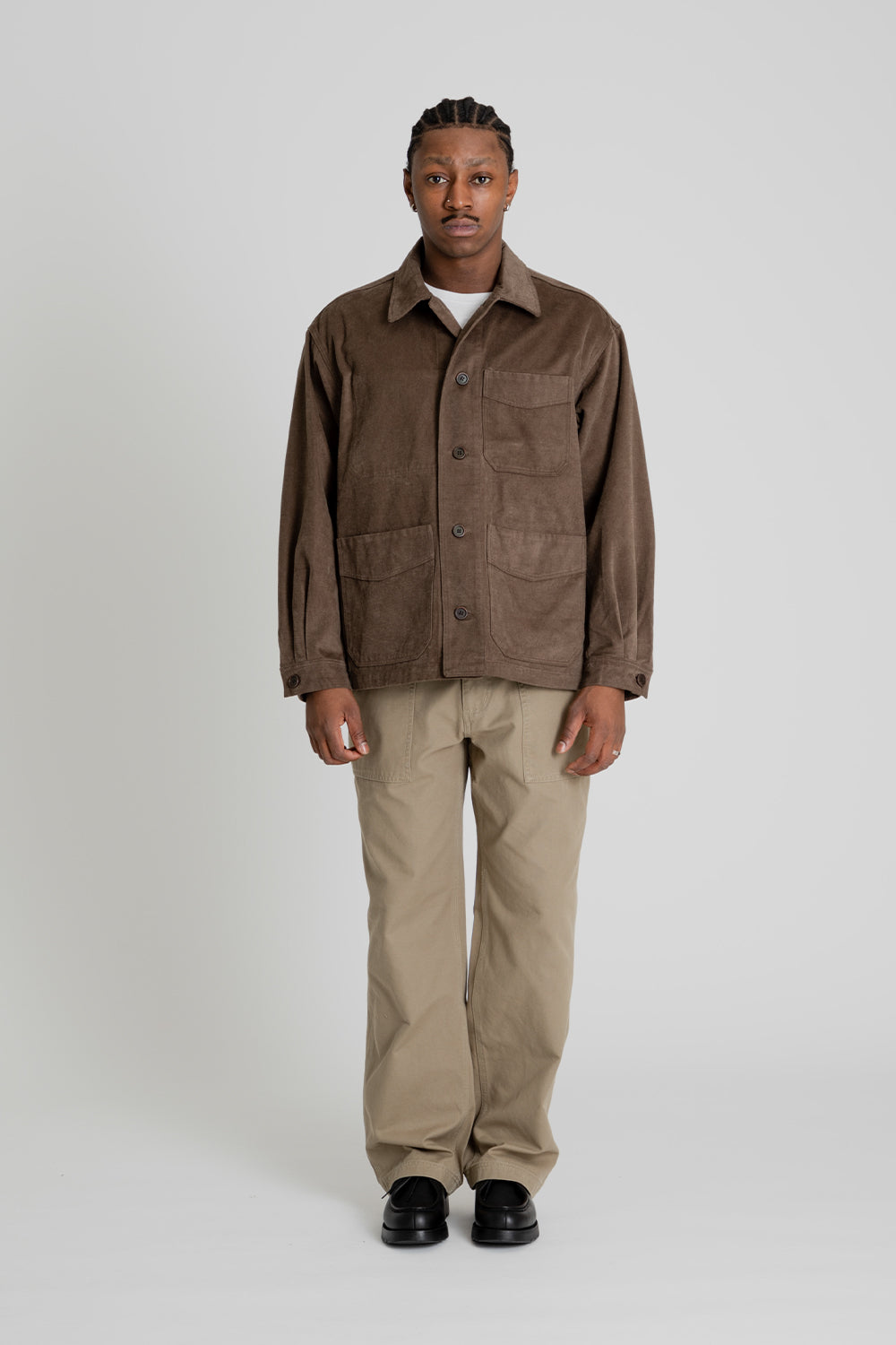 FRIZMWORKS Jungle Moleskin French Work Jacket - Brown | Garmentory