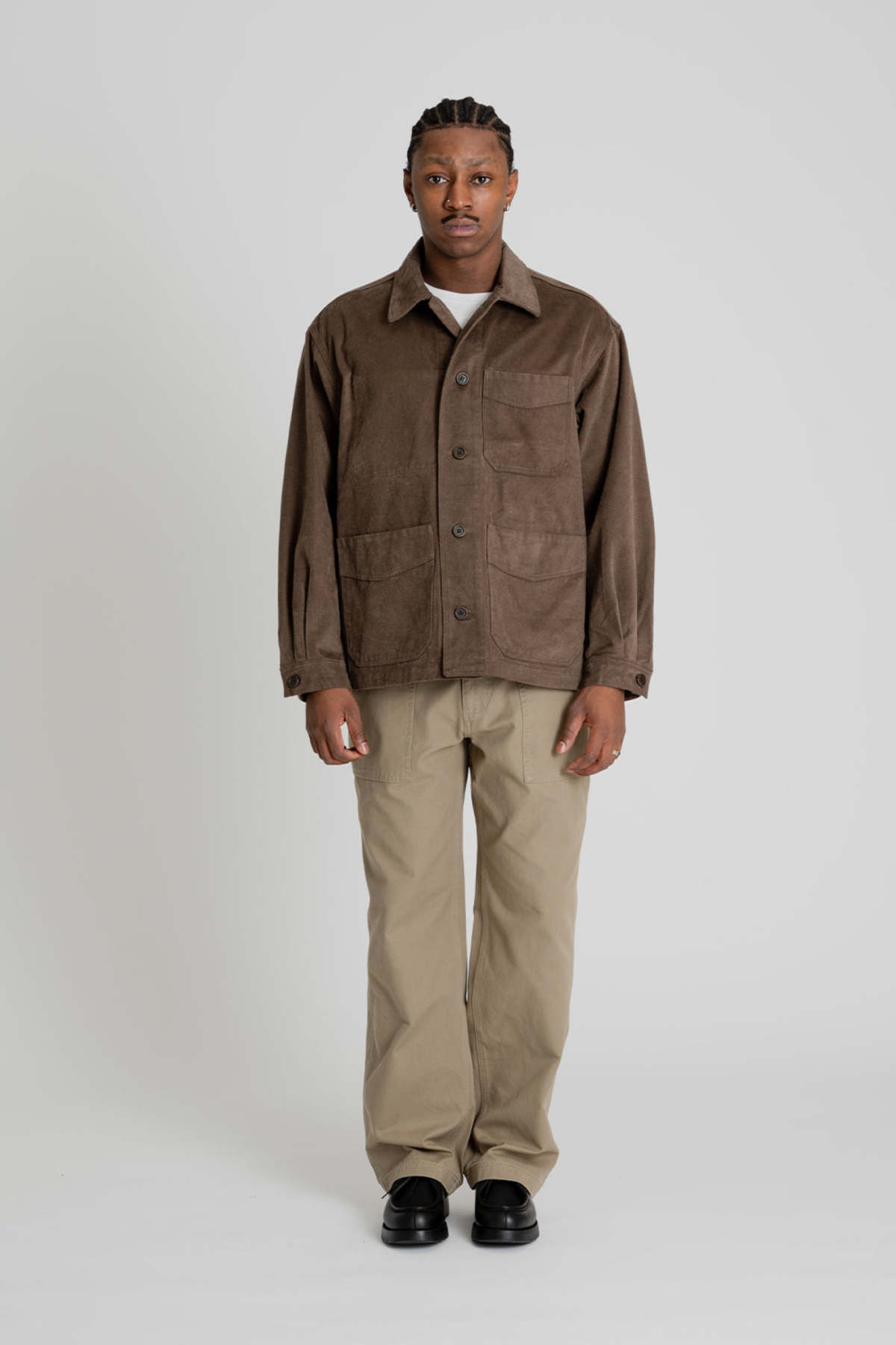 FRIZMWORKS Jungle Moleskin French Work Jacket - Brown | Garmentory