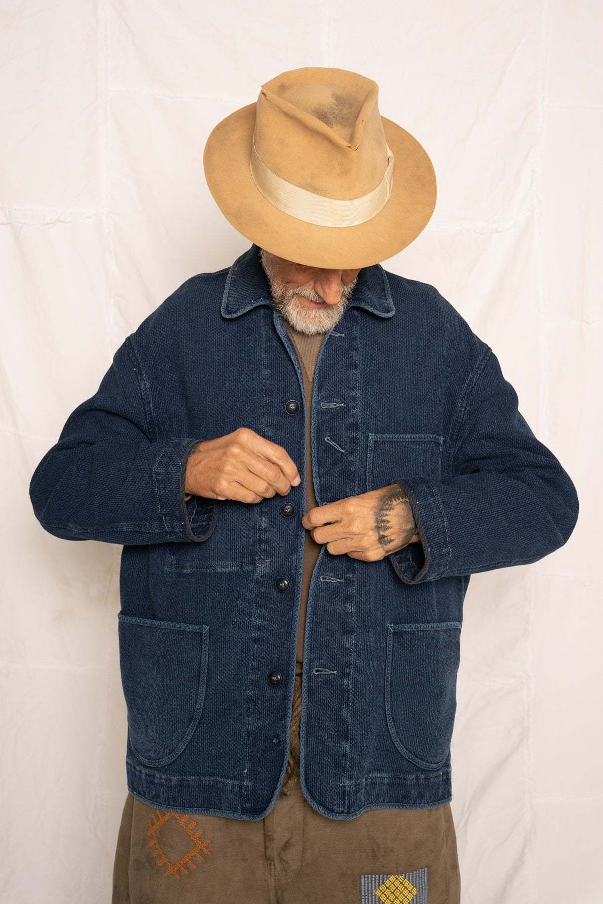 Dr. Collectors Cunningham Jacket - Sashiko Indigo Stonewashed | Garmentory