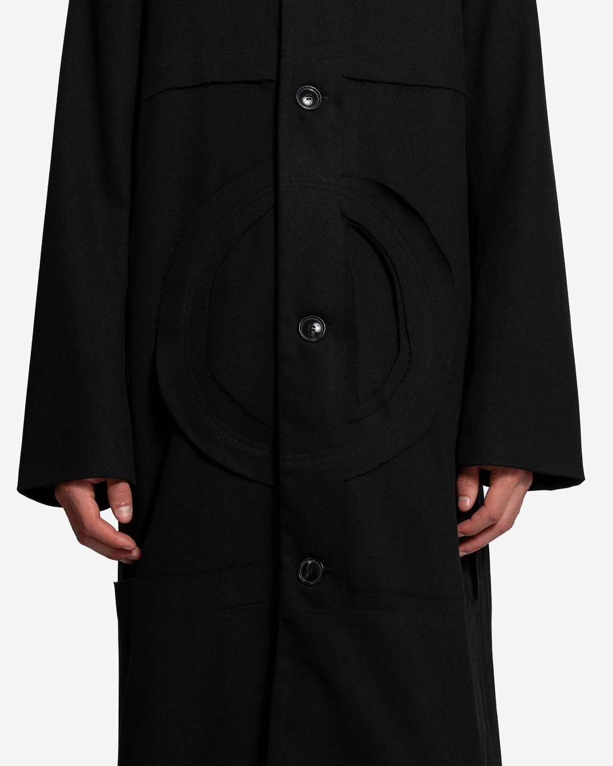 Edward Cuming Collage Car Coat - Black | Garmentory