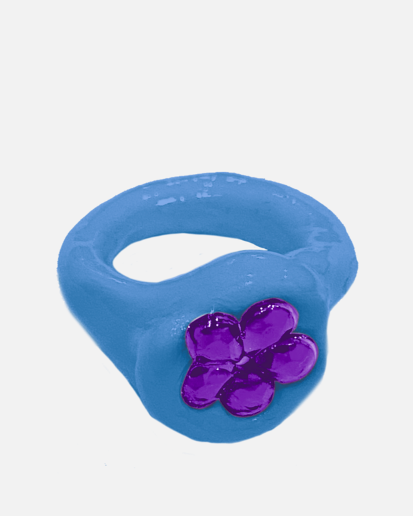 Blobb Lucky Charm Ring - Blue/Purple | Garmentory