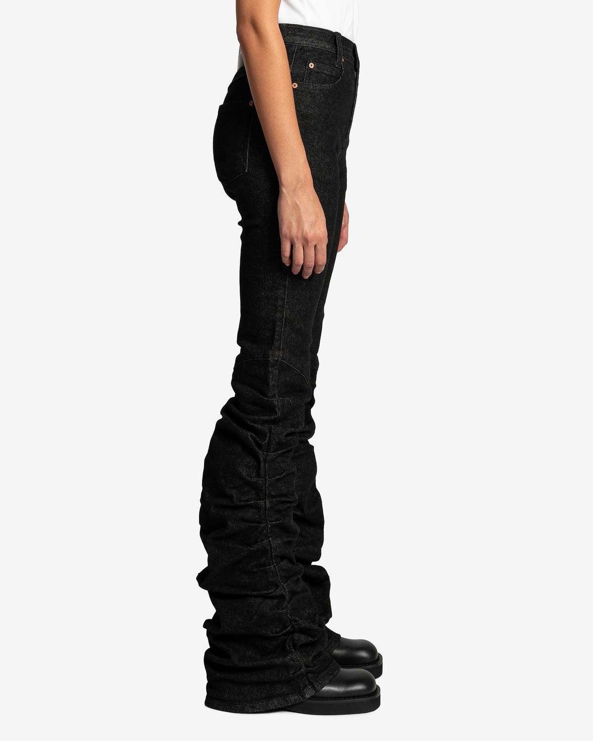 ANDERSSON BELL New Martina Western Boots Wrinkle Jeans - Matte Black ...