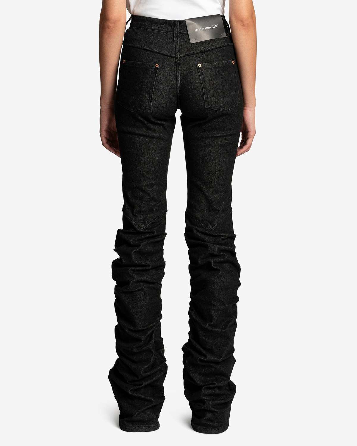 ANDERSSON BELL New Martina Western Boots Wrinkle Jeans - Matte Black ...