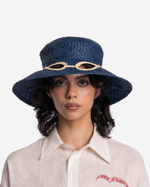 Marni No Vacancy Inn Raffia Hat - Night Blue | Garmentory