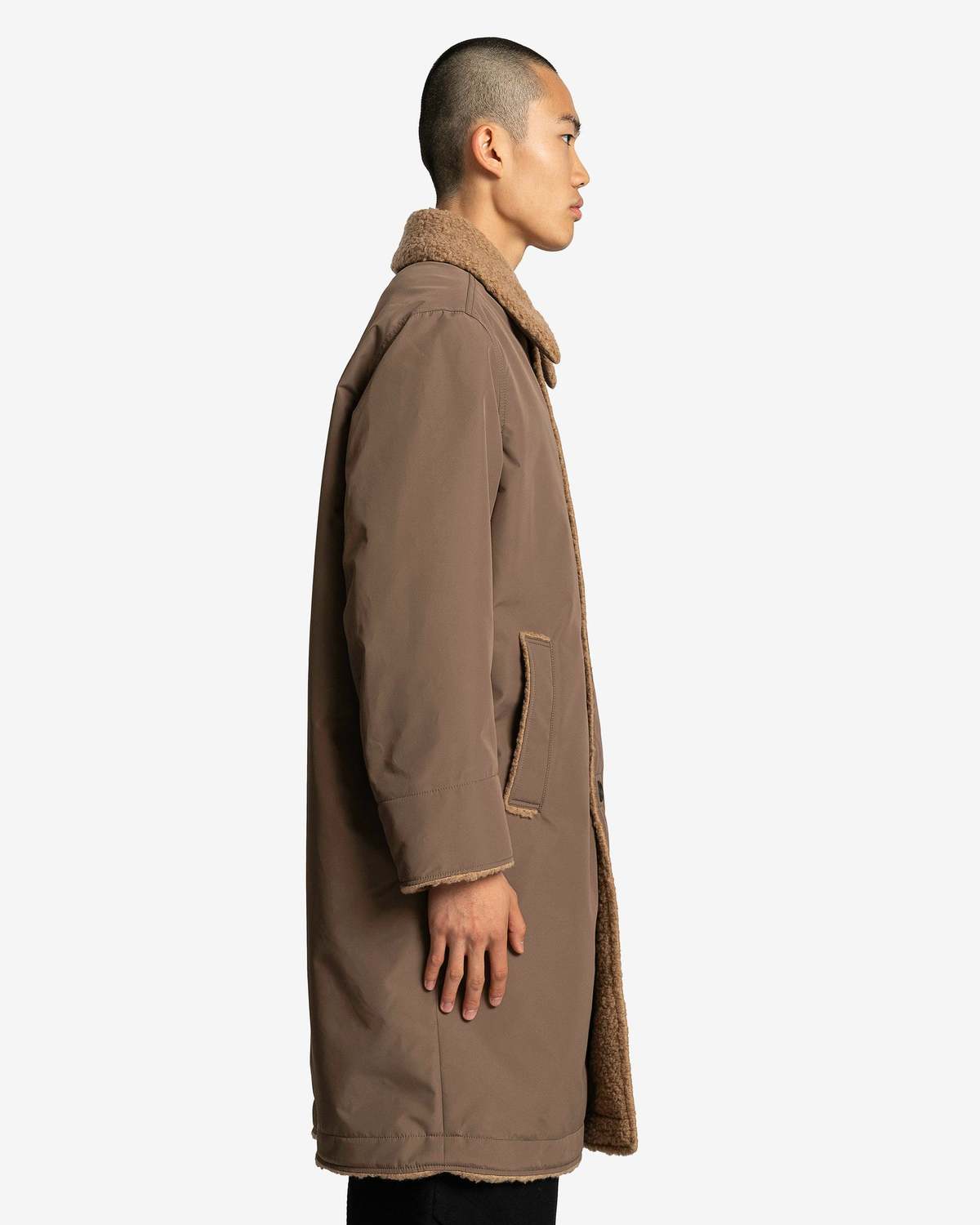 Our Legacy Compact Tech Polar Coat - Murkey Clay | Garmentory