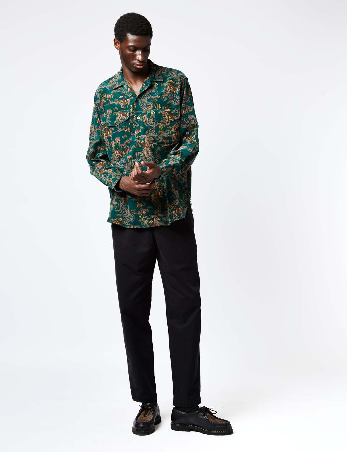 Beams Plus Work Shirt - Cowboy Print/Green | Garmentory