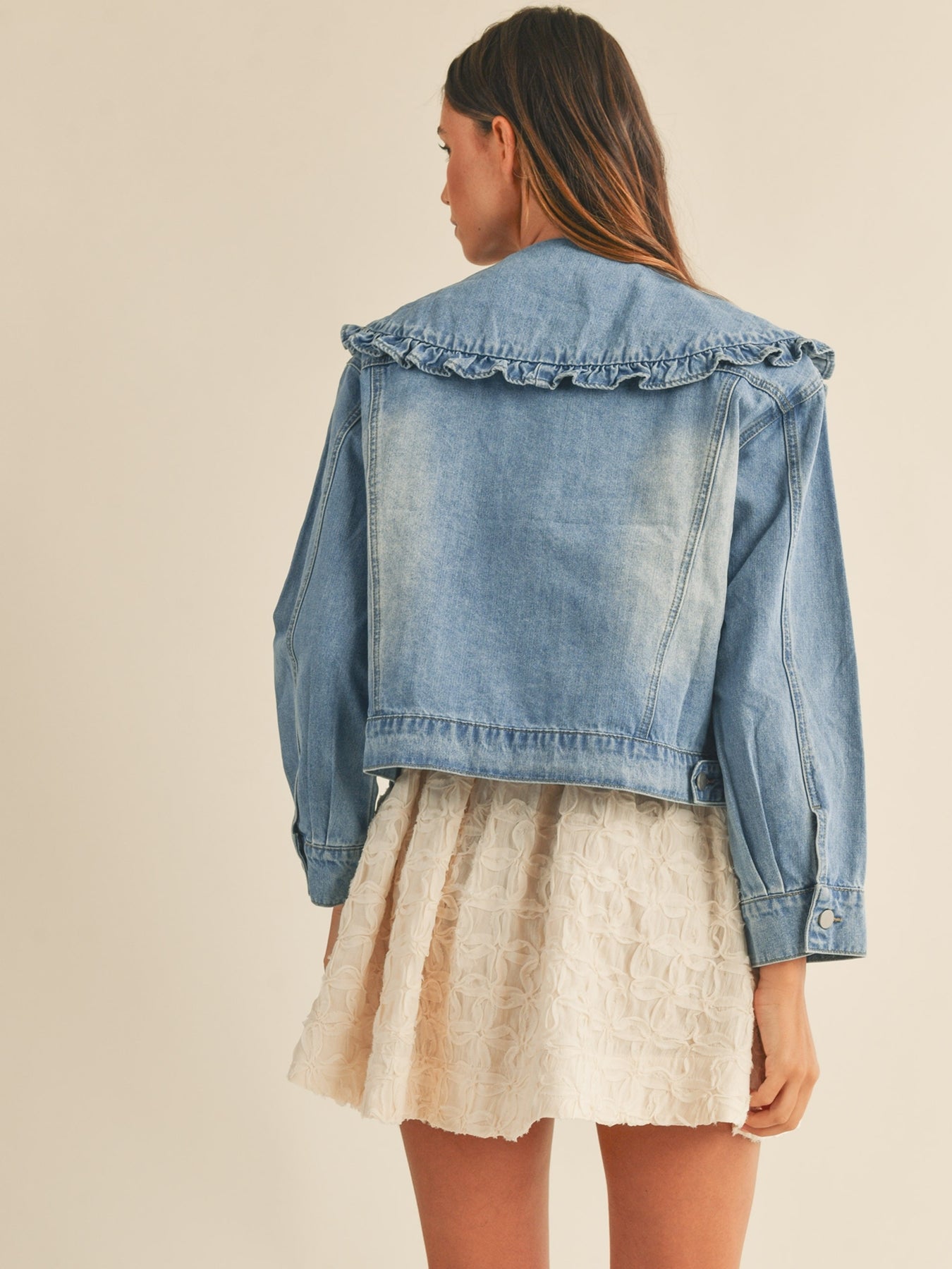 Mable Serenity Peter Pan Collar Jacket - Denim | Garmentory