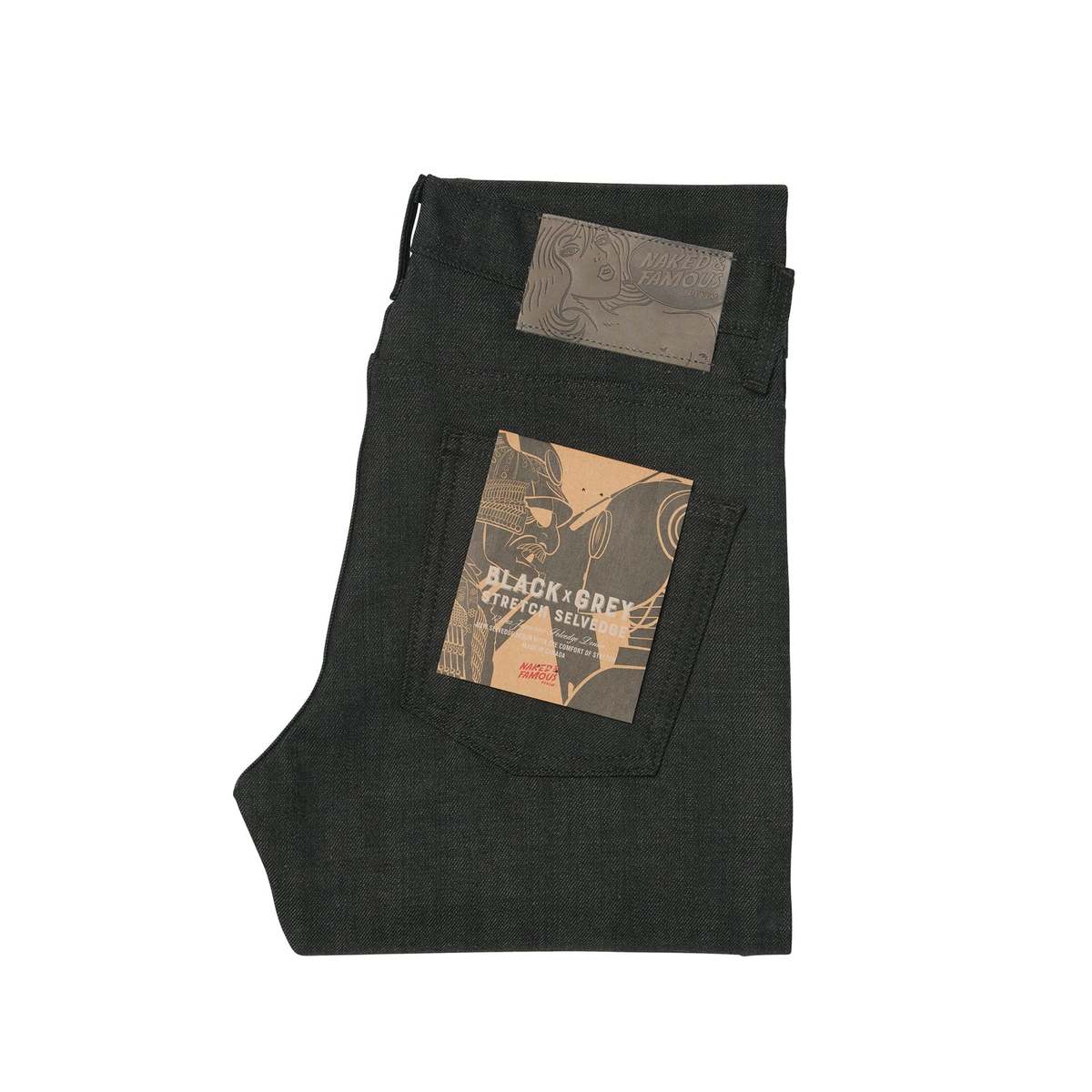 Naked & Famous True Guy denim - 12.5oz Black/Grey | Garmentory