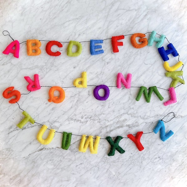 Rainbow Alphabet Banner Kids Room Garland 64": Rainbow | Garmentory
