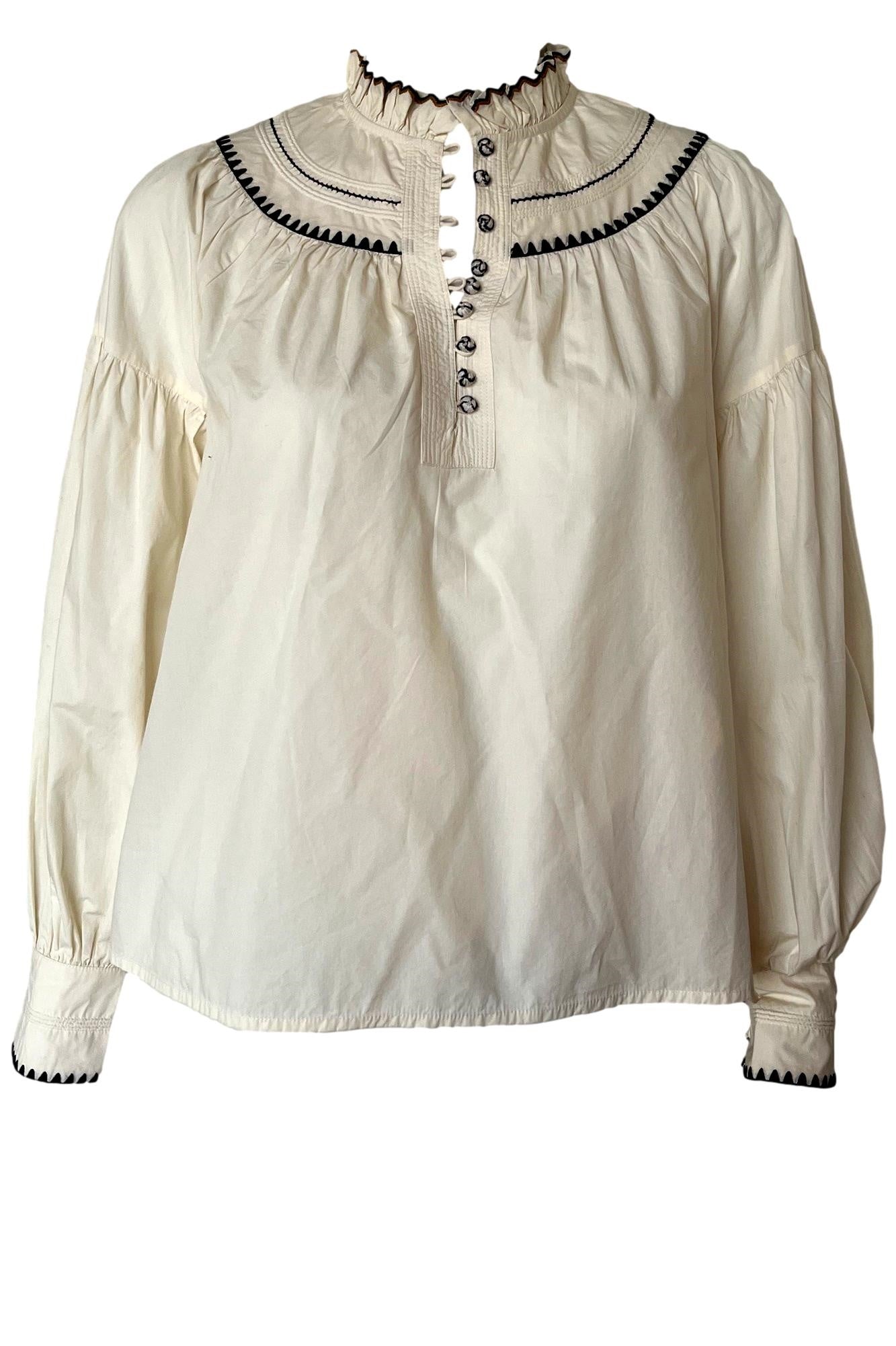 Ulla Johnson Lennie Blouse - Ivory | Garmentory