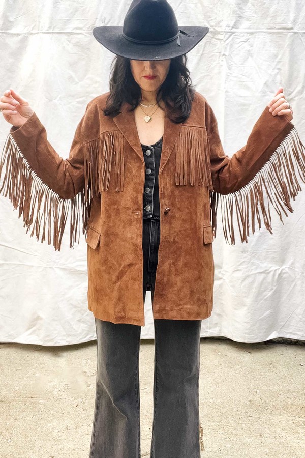 BLANK NYC Suede Fringe Jacket | Garmentory