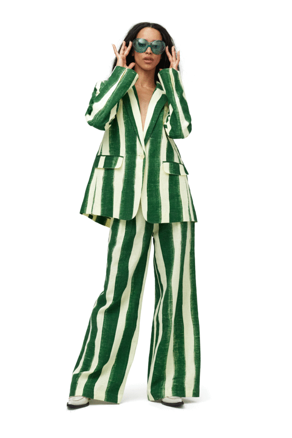 Linen Lennox Jacket in Custard Joot Stripe | Garmentory