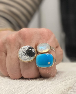 Jamie Joseph Oval Blackwater Turquoise Ring | Garmentory