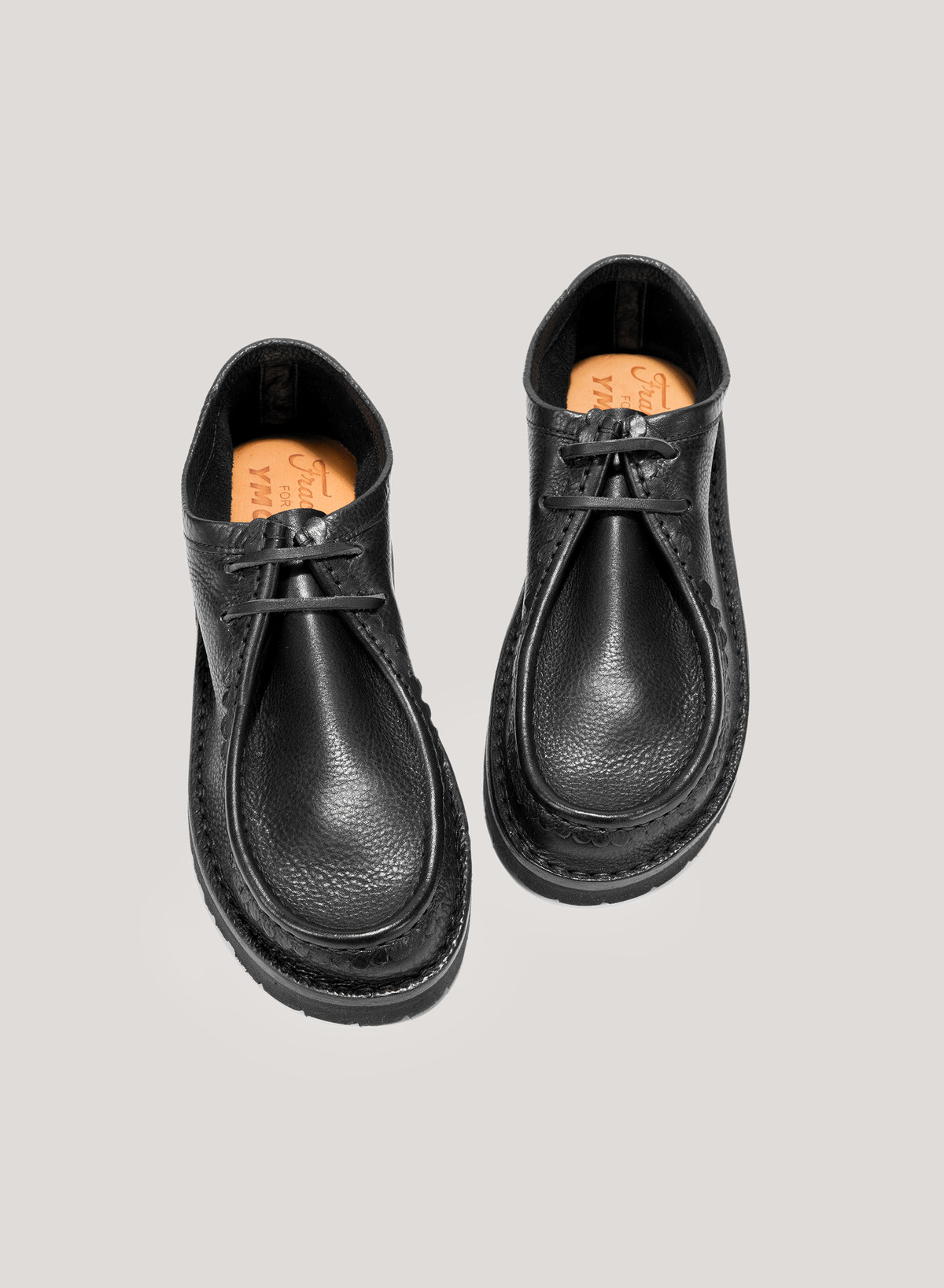 Fracap x YMC Mens Leather Onda Shoes - Black | Garmentory