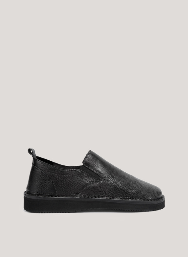 Fracap x YMC Men's Leather Slip On Shoes - Black | Garmentory
