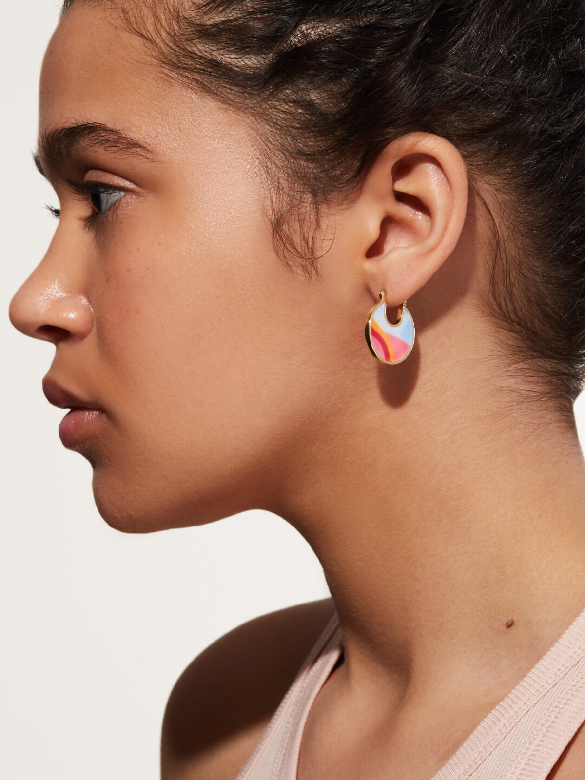 Ana Luisa Hana Sunset Enamel Disc Hoops | Garmentory