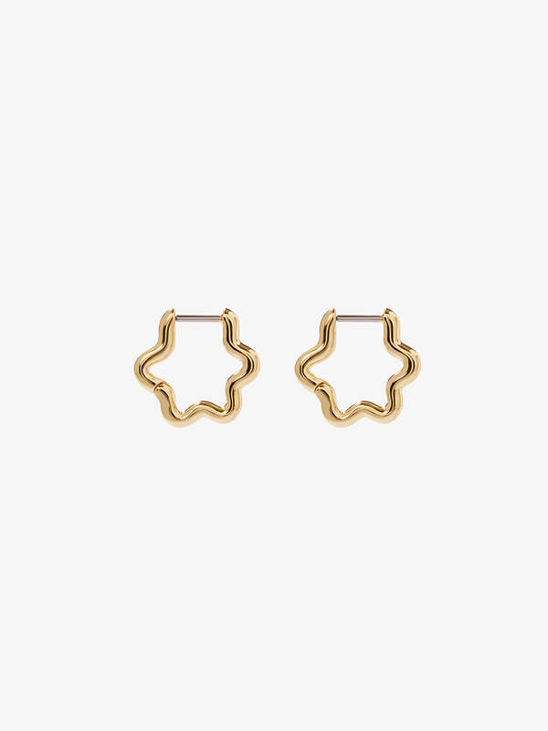 Gold Hoop Earrings - Onda Small | Garmentory