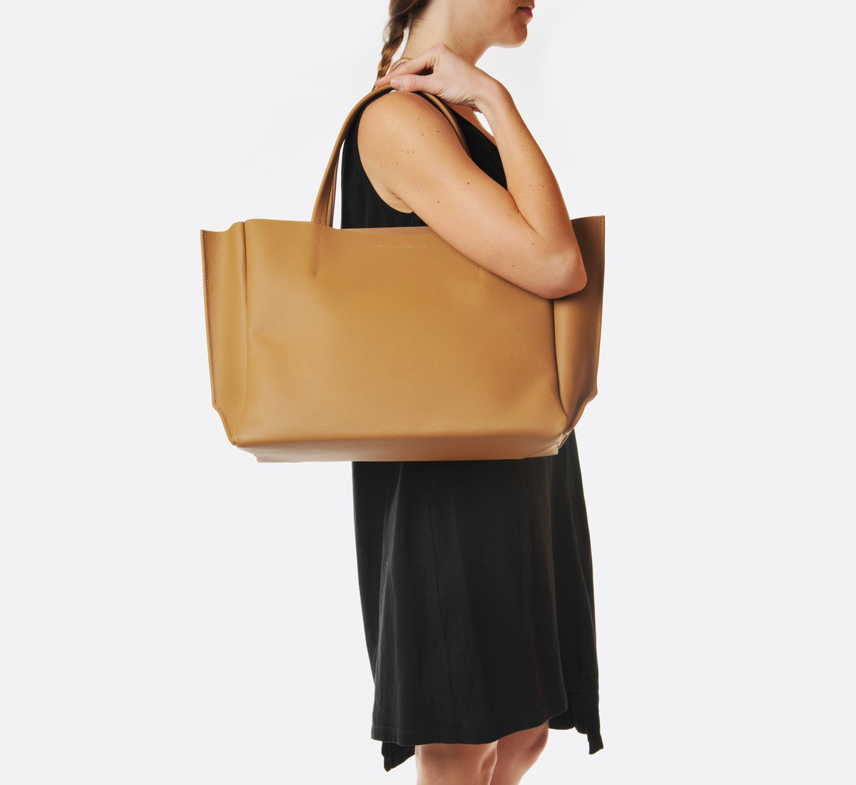 Ampersand As Apostrophe Camel Soft Sideways Tote | Garmentory