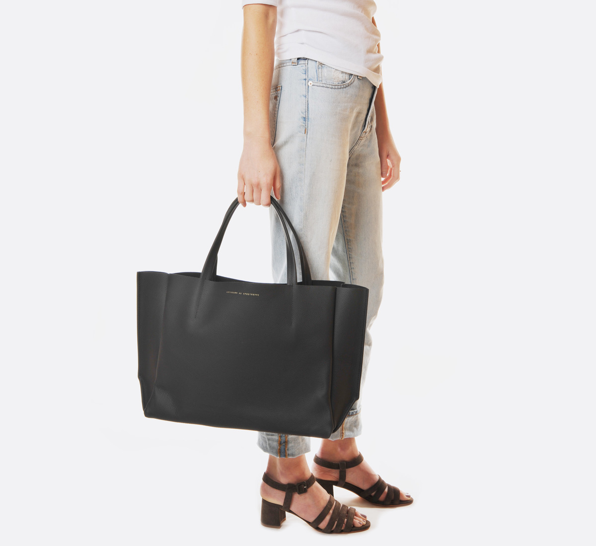 Ampersand as Apostrophe Soft Sideways Tote - Black | Garmentory