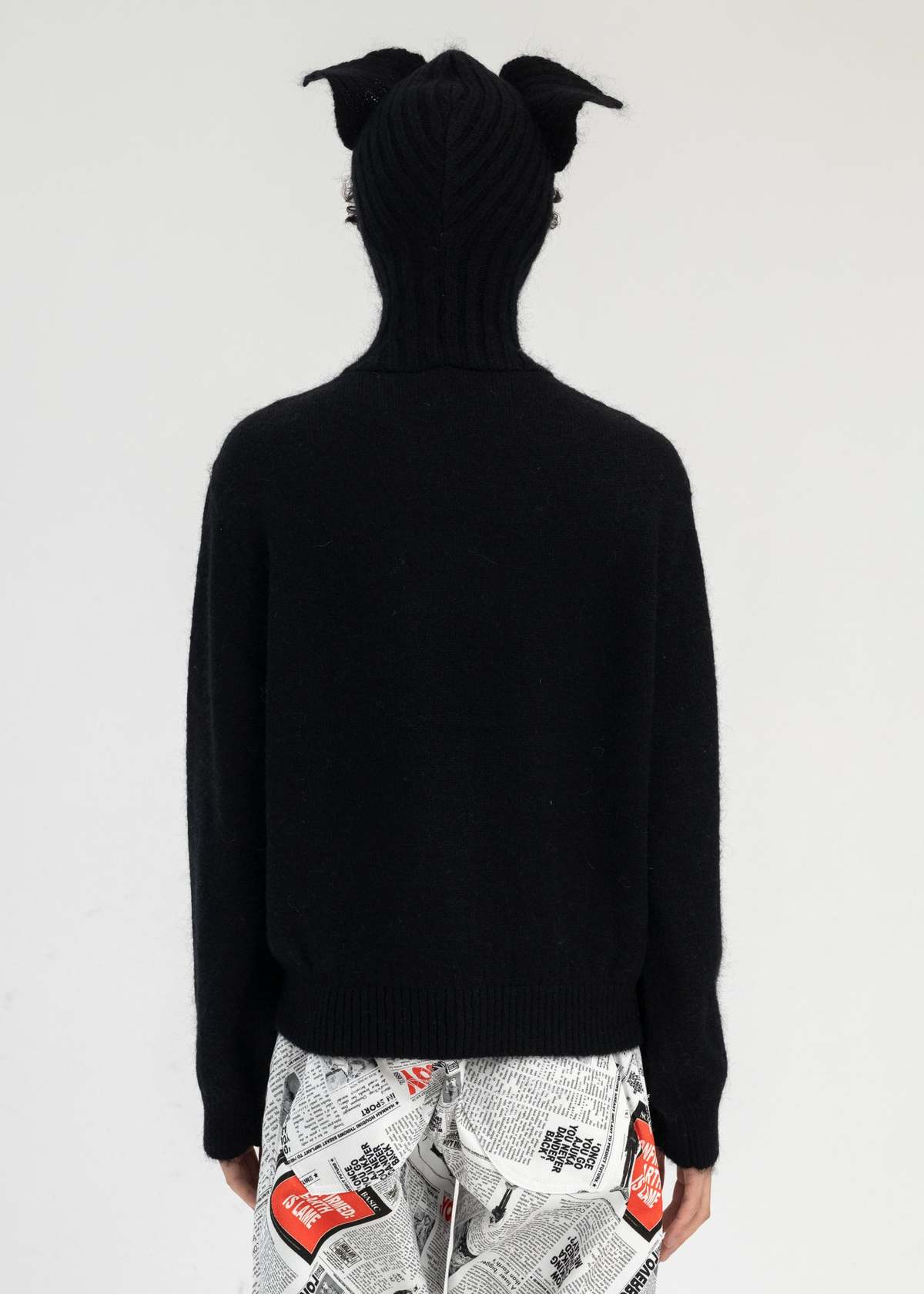 Charles Jeffrey Ears Balaclava Jumper - Black | Garmentory