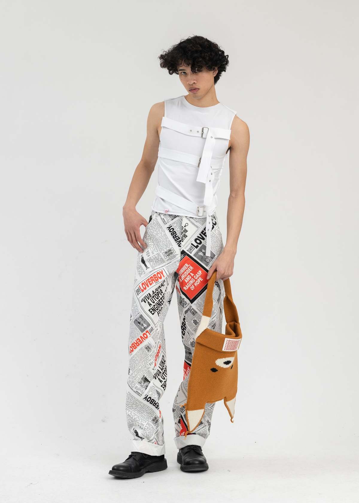Charles Jeffrey RGB NEWSPAPER ART DENIM JEANS - Multi | Garmentory