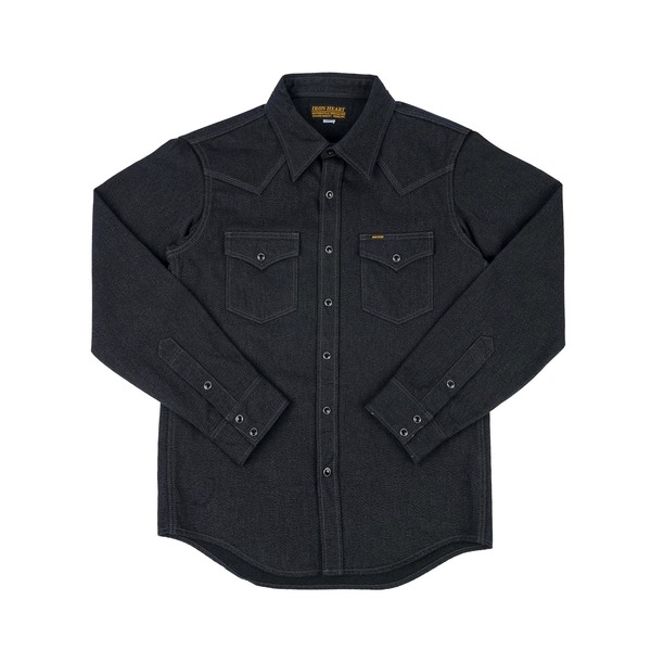 Iron Heart 10oz Mock Twist Twill Western Shirt - Black | Garmentory
