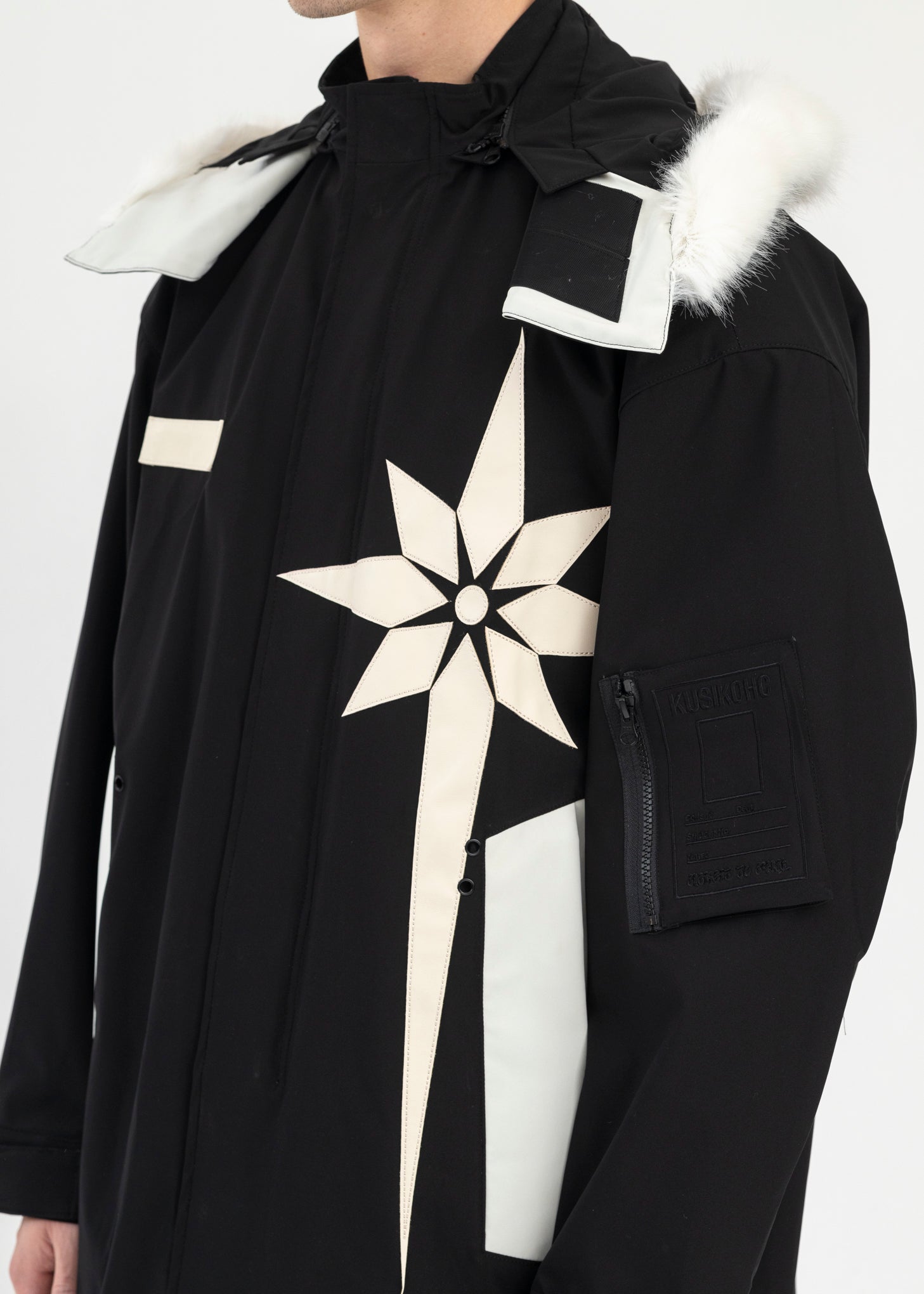 KUSIKOHC Origami Hooded Overcoat - Black | Garmentory