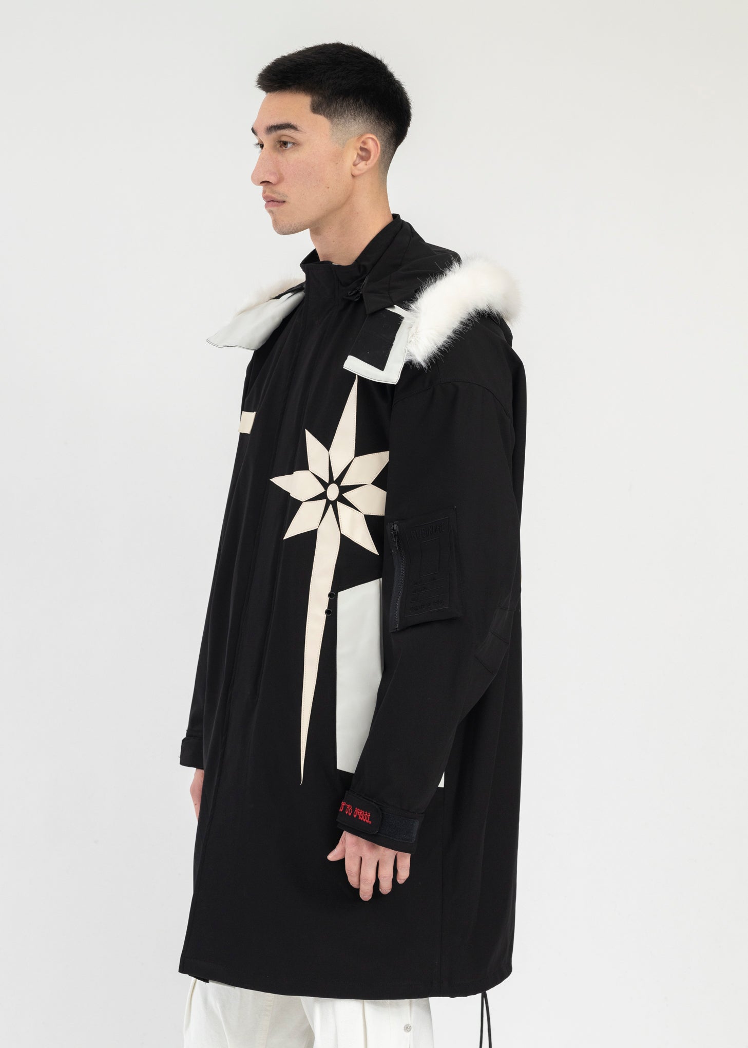KUSIKOHC Origami Hooded Overcoat - Black | Garmentory