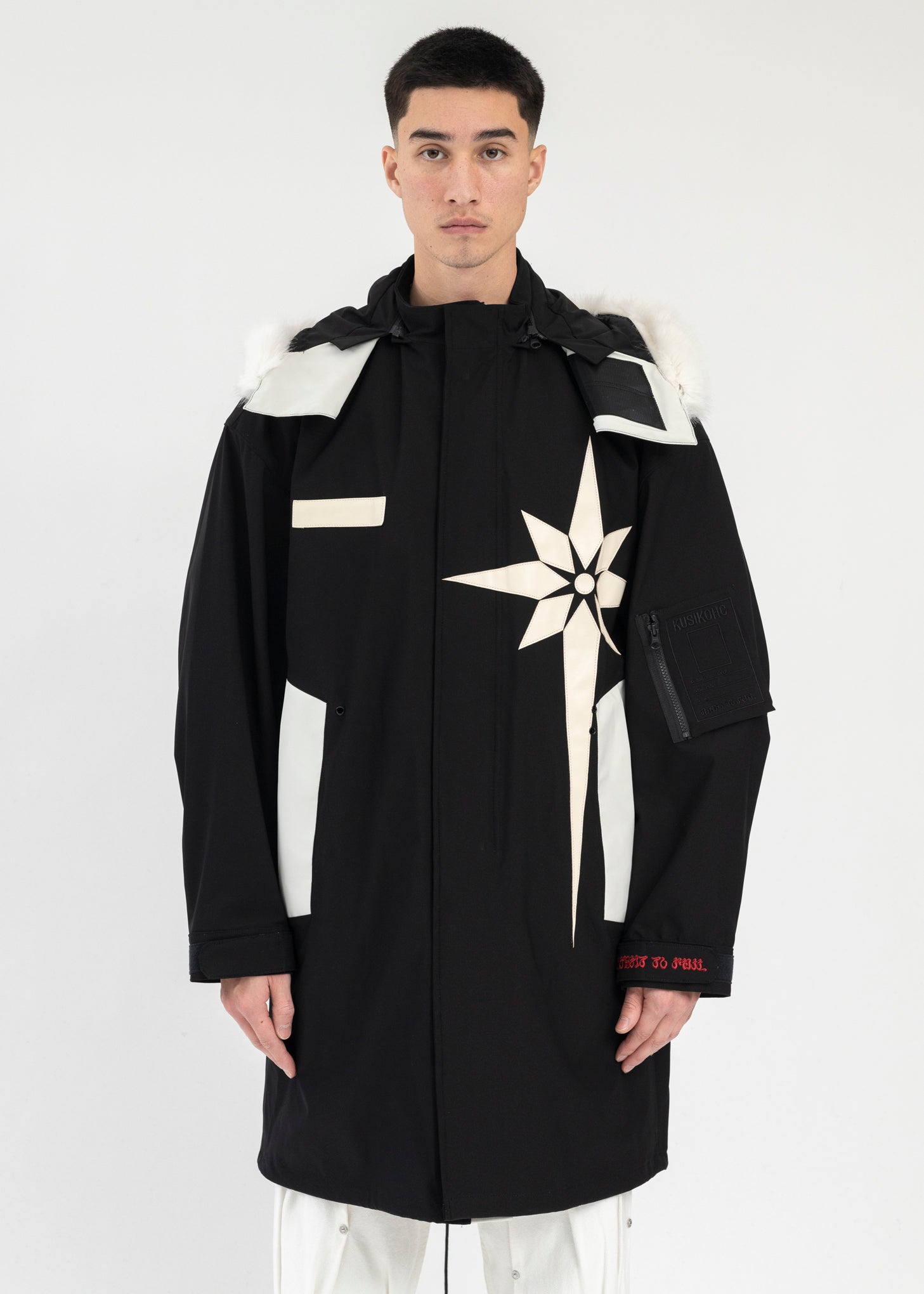 KUSIKOHC Origami Hooded Overcoat - Black | Garmentory