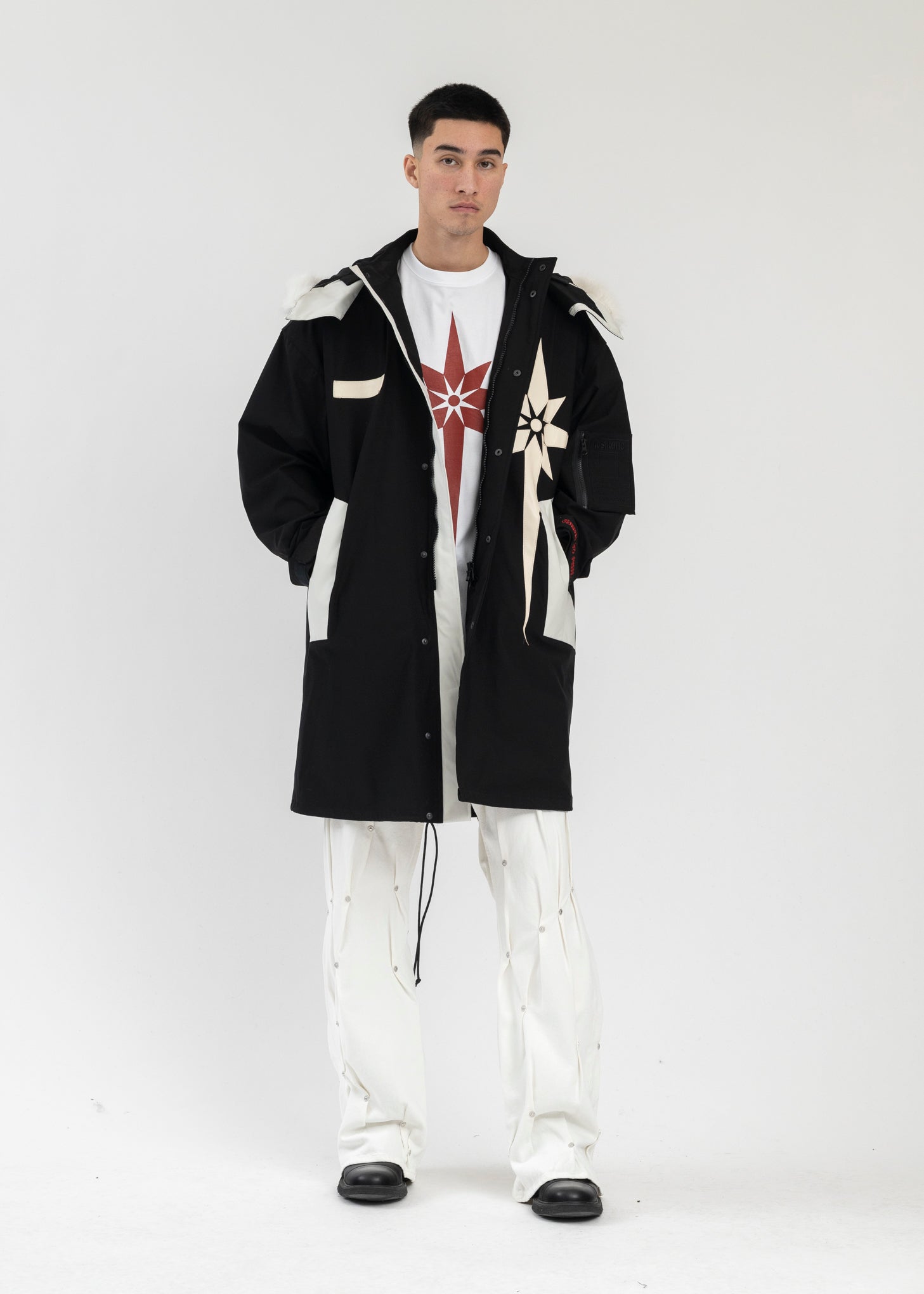 KUSIKOHC Origami Hooded Overcoat - Black | Garmentory