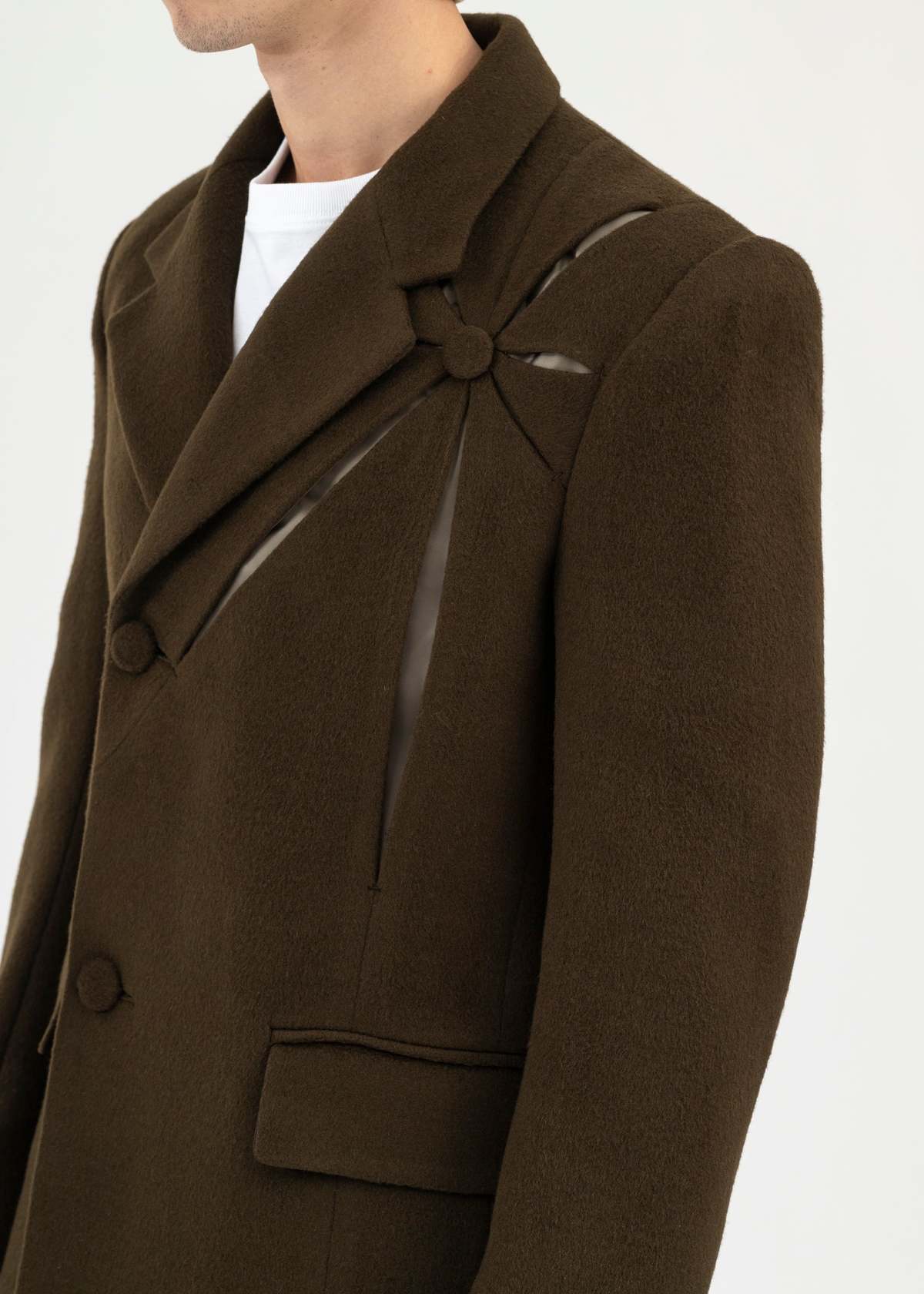 KUSIKOHC ORIGAMI COAT - OLIVE | Garmentory