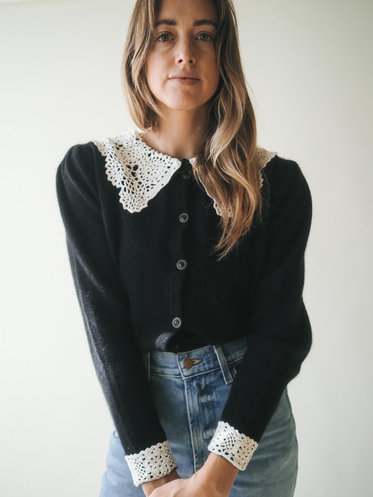 Vintage Lace Collar Laura Ashley Cardigan | Garmentory