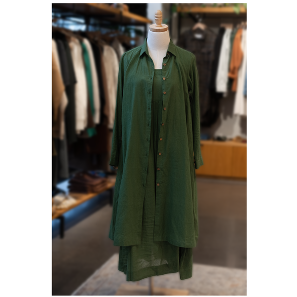 World of Crow Signature Jacket Dress - Olive Green | Garmentory
