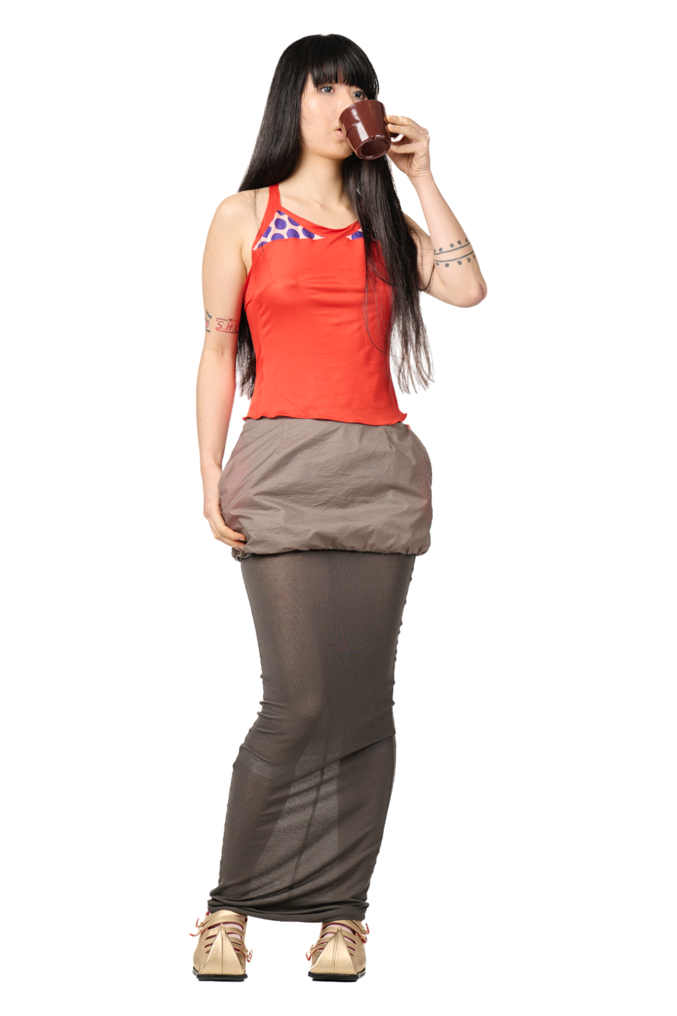 fey fey WORLDWIDE Question Mark Long Skirt | Garmentory