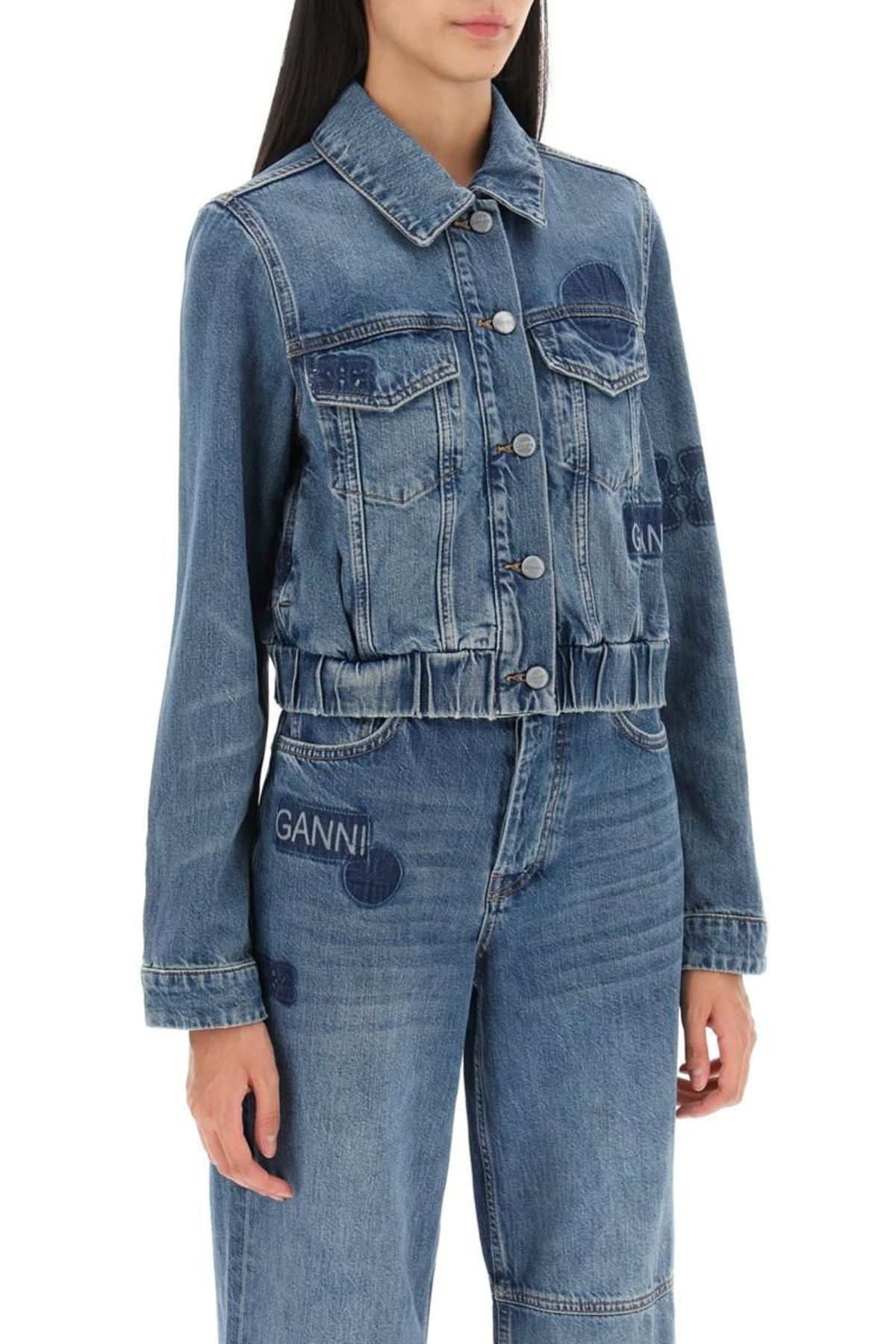 Ganni cropped denim jacket | Garmentory