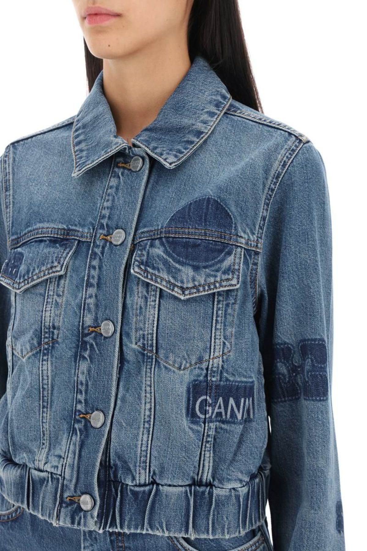 Ganni cropped denim jacket | Garmentory