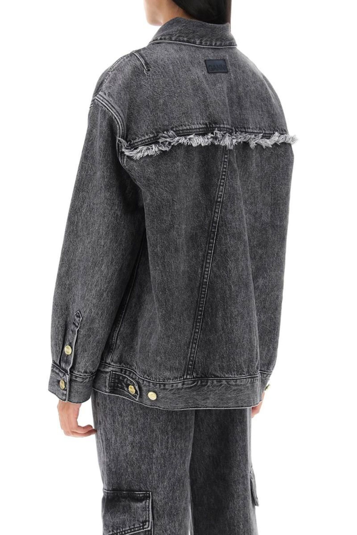 Ganni denim maxi jacket | Garmentory